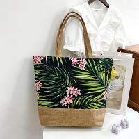 China Soft-loop Style 2024 Fashion Printed Logo Personalized Beach Shopping Bag for Women for sale