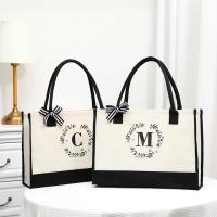 China Shopping Bags Customized Color Large Tote Canvas Bag with Personalised Design Letter for sale