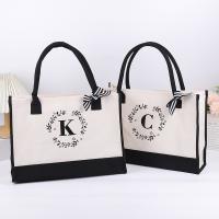 China Shopping Bags Customized Color Large Tote Canvas Bag with Personalised Design Letter for sale
