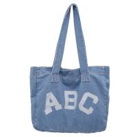 China Custom Printing Denim Woven Beach Bag with Soft-loop Style and OEM/ODM Acceptance for sale