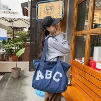 China Custom Printing Denim Woven Beach Bag with Soft-loop Style and OEM/ODM Acceptance for sale