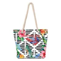 China Soft-loop Style Canvas Beach Bag Customized Shoulder Bags for Women Fashion for sale