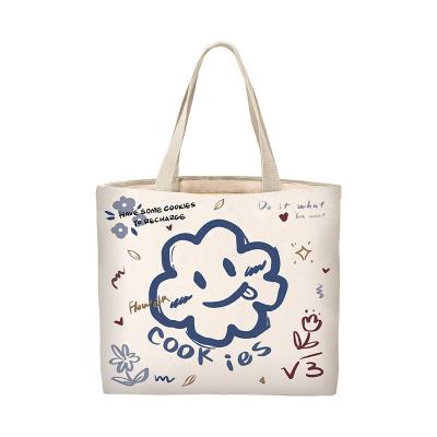 China Newest Fashinable Style Customized Logo Cotton Canvas Tote Bag with Zipper Promotion for sale