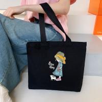 China Newest Fashinable Style Customized Logo Cotton Canvas Tote Bag with Zipper Promotion for sale