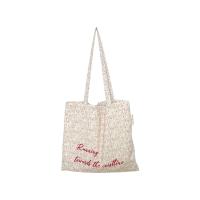 China Custom Pink Floral Beach Tote Bag Natural Canvas Ladies Shoulder Bag for Women for sale