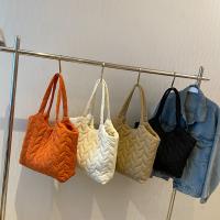 China Reusable Gifts Winter Quilted Puffy Puffer Tote Bag for Women Custom Logo Printed for sale