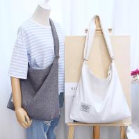 China Gifts Custom Logo Printed Large Canvas Bag with Letter Pattern Type and Solid Color Handle for sale