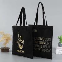 China Daily School Life Custom Print Logo Reusable Plain Black Friendly Cotton Canvas Tote Bag for sale