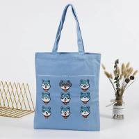 China Daily School Life Custom Print Logo Reusable Plain Black Friendly Cotton Canvas Tote Bag for sale