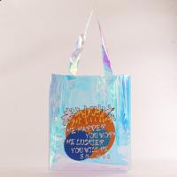 China Medium Jute Custom PVC Laser Bag for Recycled Plastic Transparent Holographic Shopping for sale