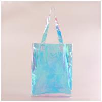 China Medium Jute Custom PVC Laser Bag for Recycled Plastic Transparent Holographic Shopping for sale