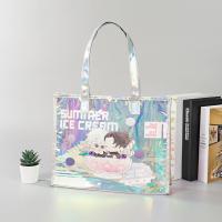 China Medium Jute Custom PVC Laser Bag for Recycled Plastic Transparent Holographic Shopping for sale