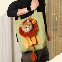 China All Seasons Portable Canvas Pet Outdoor Bag Custom Logo Printed Bag for Dogs and Cats for sale