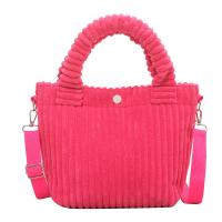 China Corduroy Handbag Custom Logo Print Crossbody Women Shopping Bag Mini Tote Bag Style for sale