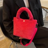China Corduroy Handbag Custom Logo Print Crossbody Women Shopping Bag Mini Tote Bag Style for sale