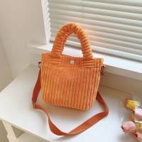 China Corduroy Handbag Custom Logo Print Crossbody Women Shopping Bag Mini Tote Bag Style for sale