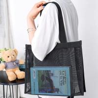 China Customized Logo Reusable Storage Market Grocery Shipping Recycled Beach Net Mesh Tote Bag for sale