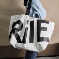 China Customized Logo Print PP Woven Tote Bag for Beach Travel Study Promotion for sale