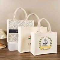 China Custom Logo Printed Reusable Canvas Tote Bag for Gifts and Eco-Friendly Advertising for sale