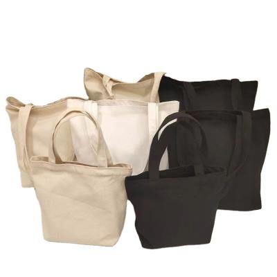 China Plain Organic Cotton Canvas Tote Bag with Custom Logo Recycled Shopping Bag for sale