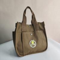 China Custom Logo Print Crossbody Canvas Bag Mini Tote Shopping Bag Handbag with Large Capacity for sale