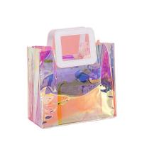 China Stylish Reusable PVC Laser Transparent Holographic Tote Bag for BEACH BAG Enthusiasts for sale