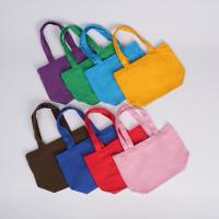 China Customized Color Canvas Cotton Handbag Mini Tote Shopping Bags with Custom Logo Print for sale