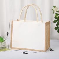 China Customized Logo Natural Reusable Laminated Jute Grocery Shopping Bag OEM/ODM Tote Bag for sale