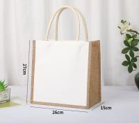 China Customized Logo Natural Reusable Laminated Jute Grocery Shopping Bag OEM/ODM Tote Bag for sale