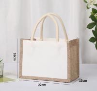 China Customized Logo Natural Reusable Laminated Jute Grocery Shopping Bag OEM/ODM Tote Bag for sale