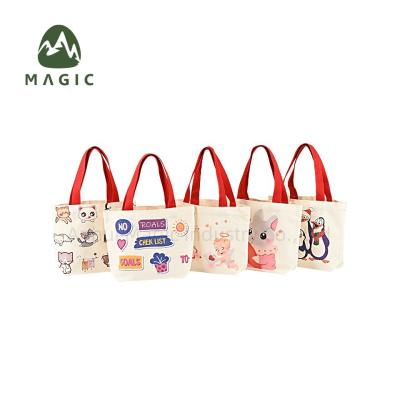 China Durable HQ Foldable Mini Tote Bag with Custom Logo Printed Canvas Cotton Handbag for sale