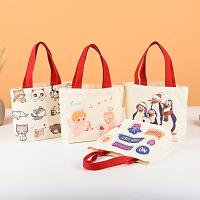 China Durable HQ Foldable Mini Tote Bag with Custom Logo Printed Canvas Cotton Handbag for sale