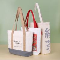 China Eco-Friendly Handled Style Custom Logo Print Canvas Tote Bag for Shopping and Travel for sale