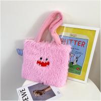 China Plush Tote Shopping Bag Custom Logo Print Women Handbag for Holiday Gift Promotion for sale
