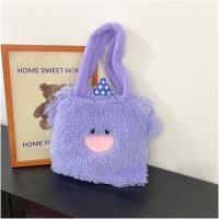 China Customized Logo Printed Women Handbag for Travel Daily Life Gift Plush Tote Shopping Bag for sale