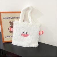 China Customized Logo Printed Women Handbag for Travel Daily Life Gift Plush Tote Shopping Bag for sale