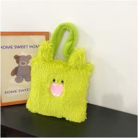 China Customized Logo Printed Women Handbag for Travel Daily Life Gift Plush Tote Shopping Bag for sale