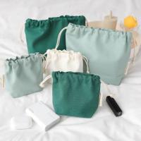 China Custom Candy Color Recycle Organic Cotton Canvas Fabric Drawstring Bag for Packaging for sale