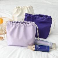 China Custom Candy Color Recycle Organic Cotton Canvas Fabric Drawstring Bag for Packaging for sale