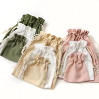 China Custom Candy Color Recycle Organic Cotton Canvas Fabric Drawstring Bag for Packaging for sale