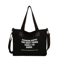 China Daily School Life Letter Print Cotton Tote Bag for Women Crossbody Canvas Shopping Bag for sale