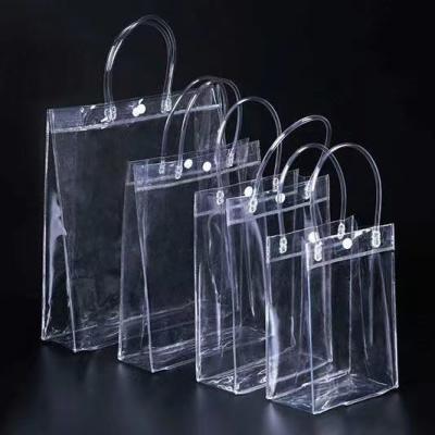 China Open Closure Custom Clear Pvc Packaging Bag for Transparent Large Pvc Tote Gifts Travel for sale