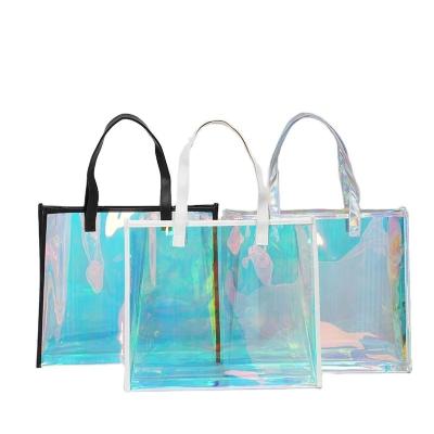 China Luxury Waterproof Clear Women's Cosmetic Handbag Custom Makeup Pouch Tote Bag with Logo for sale
