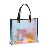 China Luxury Waterproof Clear Women's Cosmetic Handbag Custom Makeup Pouch Tote Bag with Logo for sale