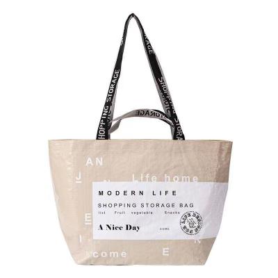 China Customized Color Eco Friendly PP Woven Laminated Shopping Tote Bags with Custom Logo for sale