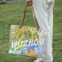 China Cosmetics Convenience Newest Fashinable Custom Eco Large Waterproof Clear Shopping Handbag for sale