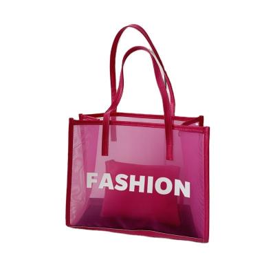 China Custom Eco Shopping Bag Custom Design with Logo Reusable Nylon Mesh Beach Tote Bag for sale