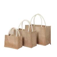 China Gifts Custom Logo Shopping Bag in Natural Eco-Friendly Burlap Jute for Reusable Tote for sale