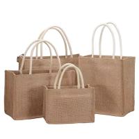 China Gifts Custom Logo Shopping Bag in Natural Eco-Friendly Burlap Jute for Reusable Tote for sale