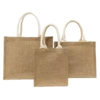 China Gifts Custom Logo Shopping Bag in Natural Eco-Friendly Burlap Jute for Reusable Tote for sale